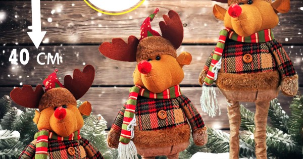 Коледен текстилен елен с разтягащи крака - Kupisi.bg