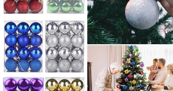 Коледни топки за украса 10 броя / 5 цвята
