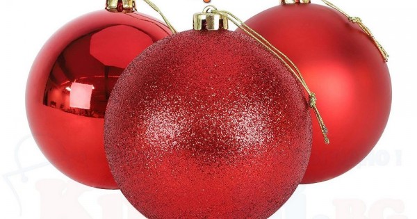 Червени коледни топки - 6 броя | Kupisi.bg